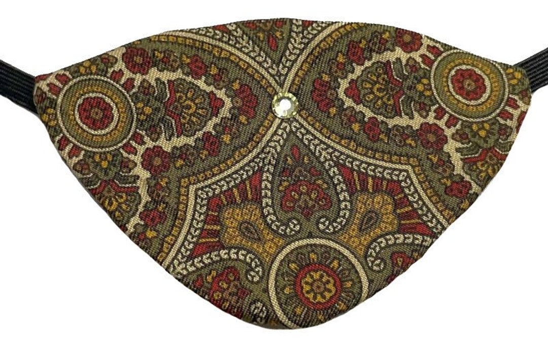 Green Eye Patch Jeweled Paisley Burgundy Gold Olive Fashion Chic ...