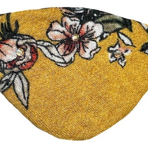Floral Eye Patch Saffron Heirloom Rose Mustard Yellow Peach Green ...