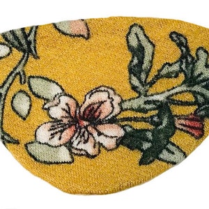 Floral Eye Patch Saffron Heirloom Rose Mustard Yellow Peach Green ...