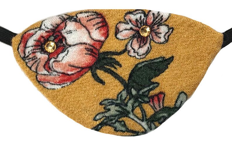 Floral Eye Patch Saffron Heirloom Rose Mustard Yellow Peach - Etsy