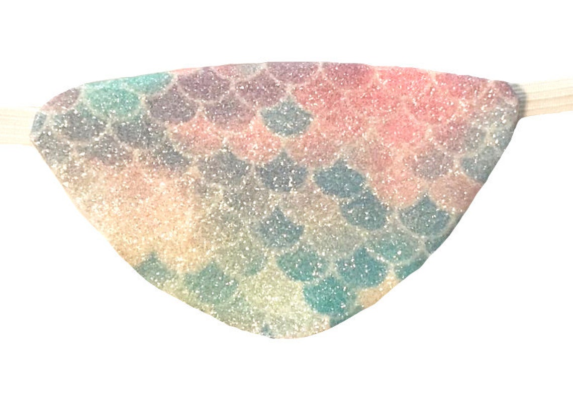 Mermaid Eye Patch Prismatic Blue Green Fish Scales Ocean Beach Fashion ...