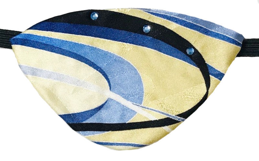 Jeweled Eye Patch Blue Ivory Rhinestone Buccaneer Pirate Fashion ...