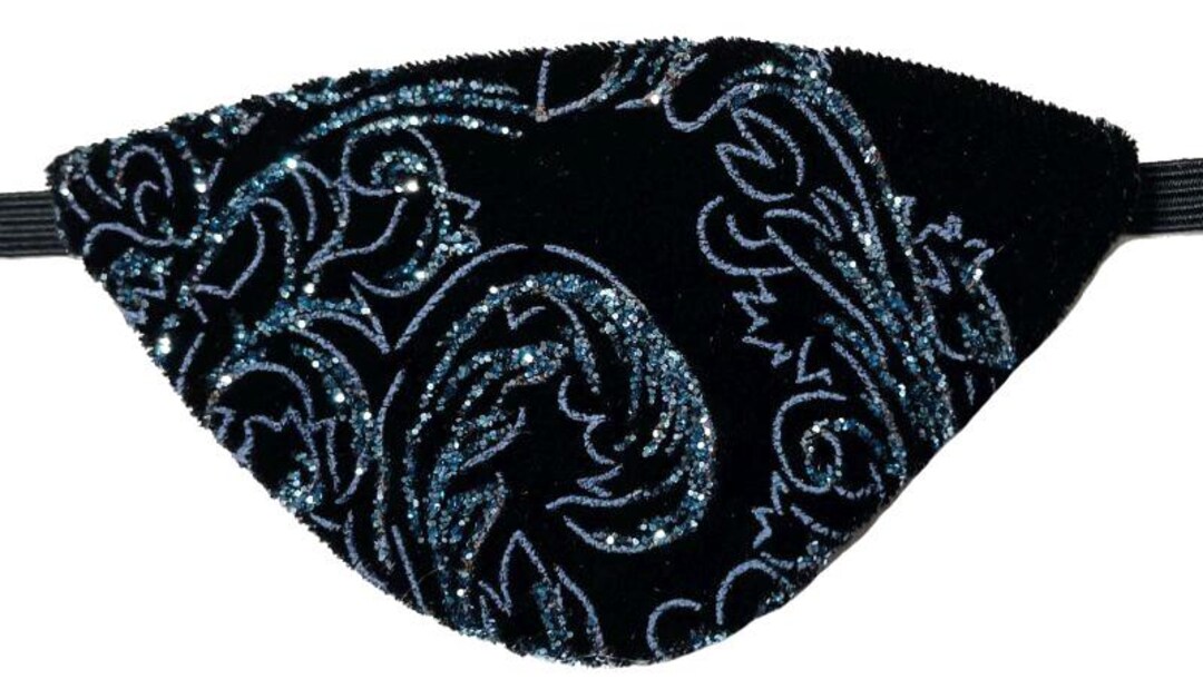 Velvet Eye Patch Blue Black Starlit Swirling Fashion Eyepatch Dramatic ...