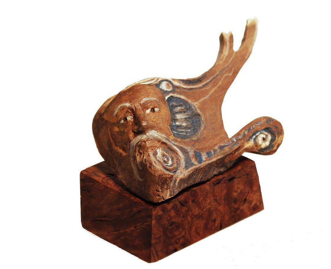 Wood Carving Sculpture Song Blue Old Man Original Rick Cain Florida ...