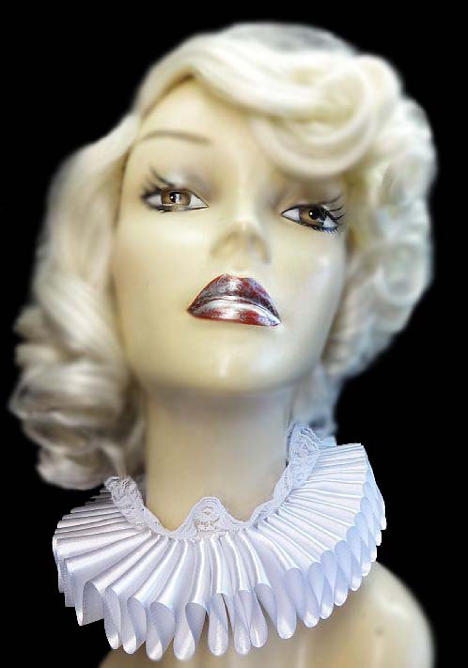 White Neck Ruff Ruffled Collar Elizabethan Victorian Steampunk - Etsy