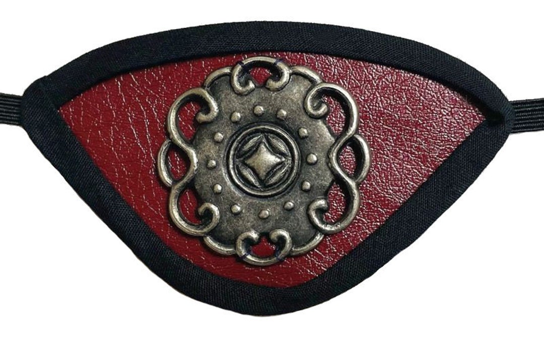 Eye Patch Silver Medallion Red Black Gothic Steampunk Pirate Buccaneer Fantasy Fashion Eyepatch ...