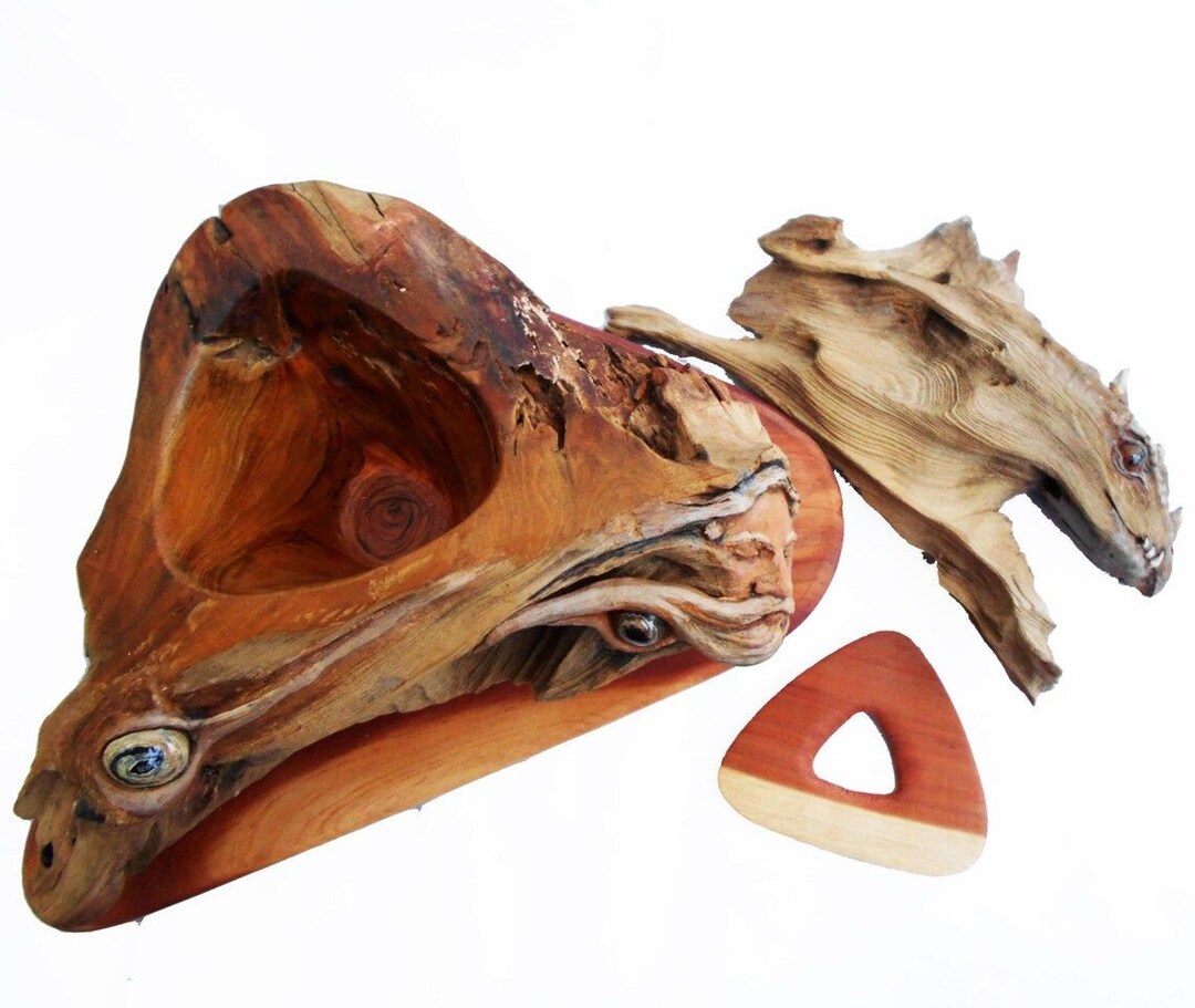 Wood Carving Sculpture Dragon Box Eye Trilogy Original Rick Cain ...