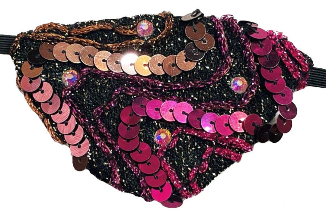 Eye Patch Sequin Pink Blue Aqua Peach Jeweled Silver Dazzling Wild ...