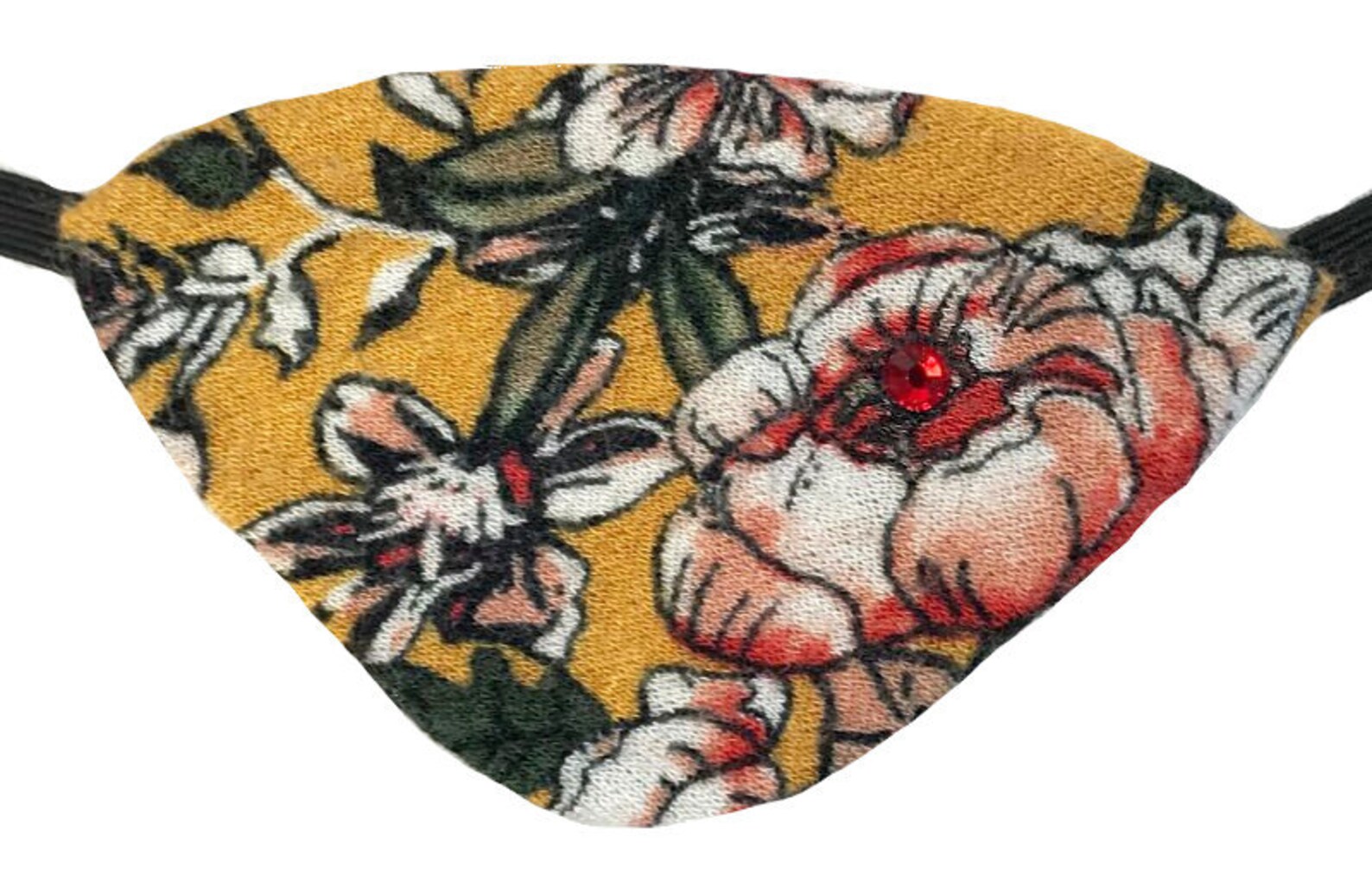 Floral Eye Patch Saffron Heirloom Rose Mustard Yellow Peach - Etsy