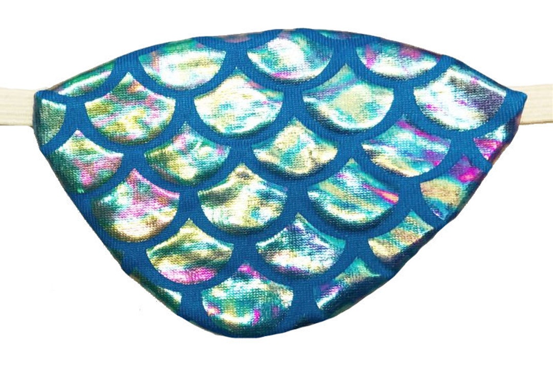 Mermaid Eye Patch Prismatic Blue Green Fish Scales Ocean Beach Cosplay ...
