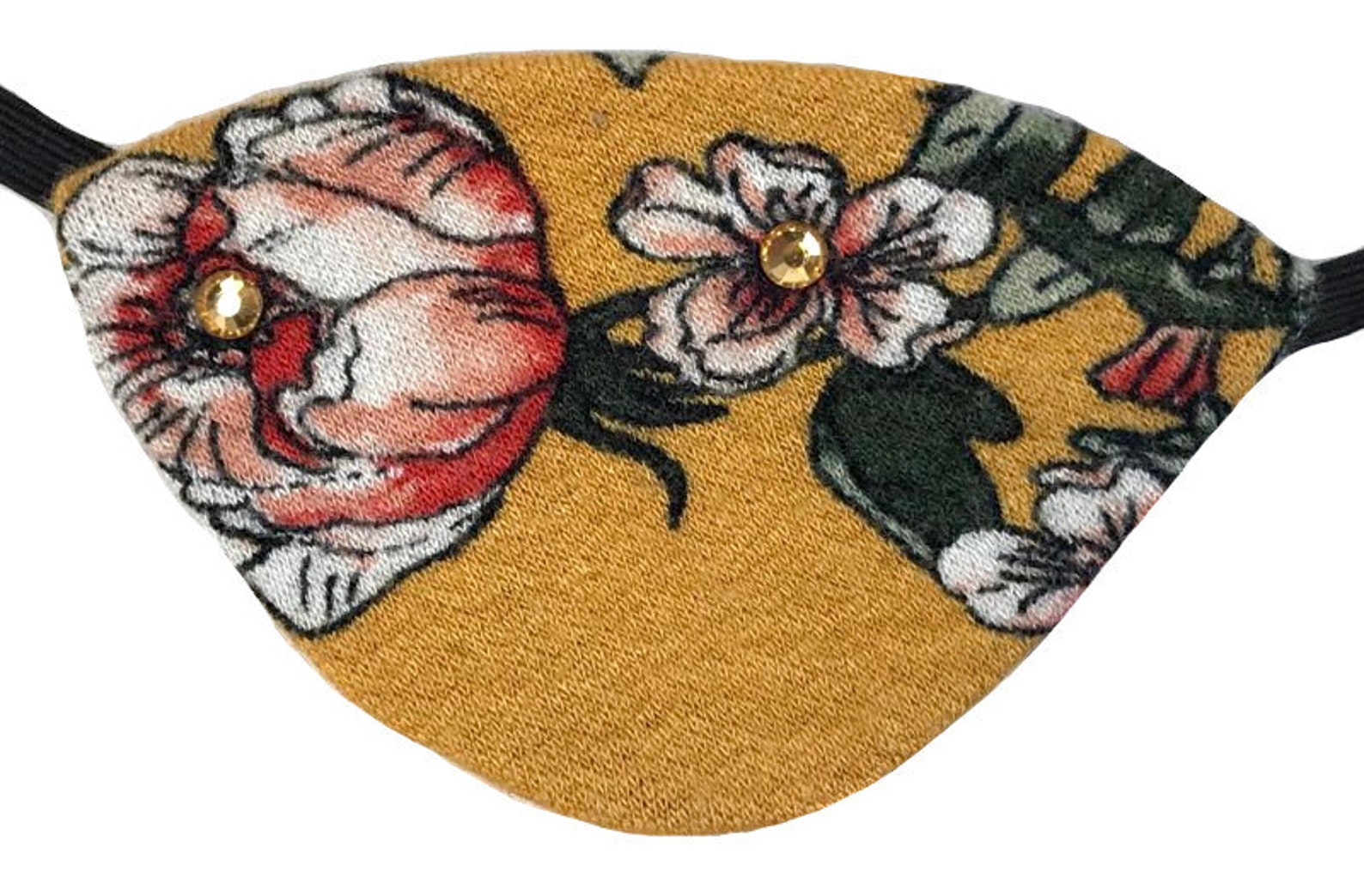 Floral Eye Patch Saffron Heirloom Rose Mustard Yellow Peach - Etsy