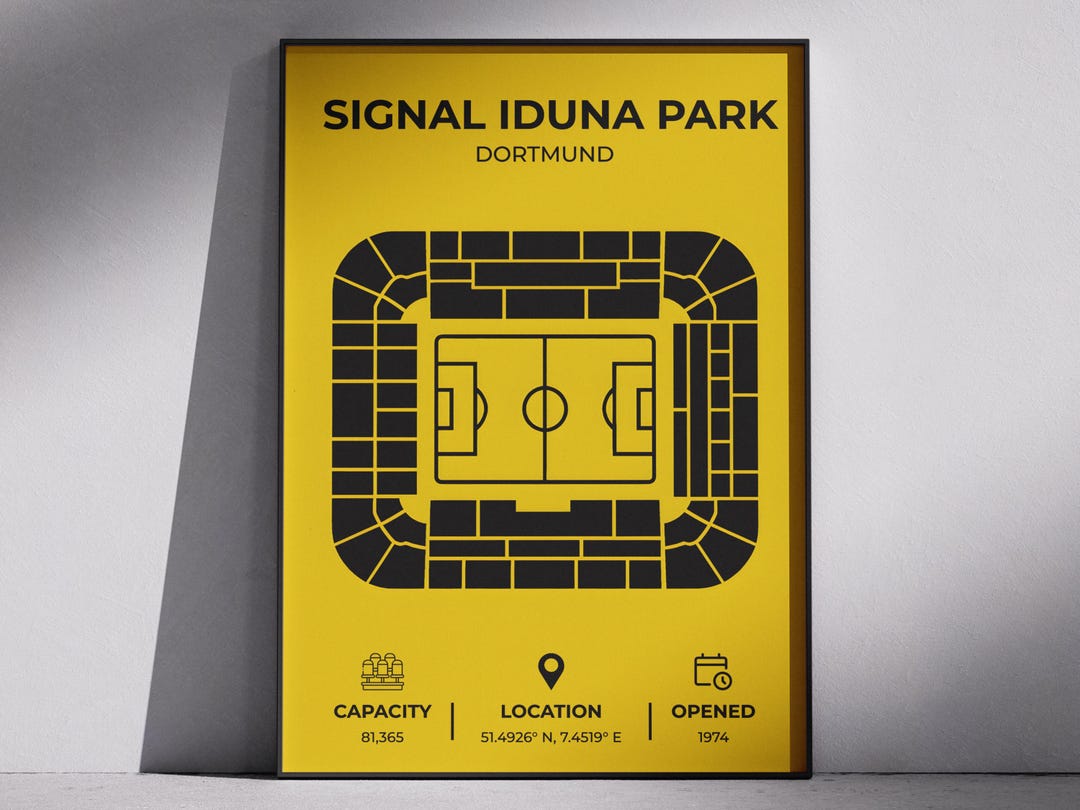 Dortmund Stadium Layout Print | Signal Iduna Park | Football Stadium ...