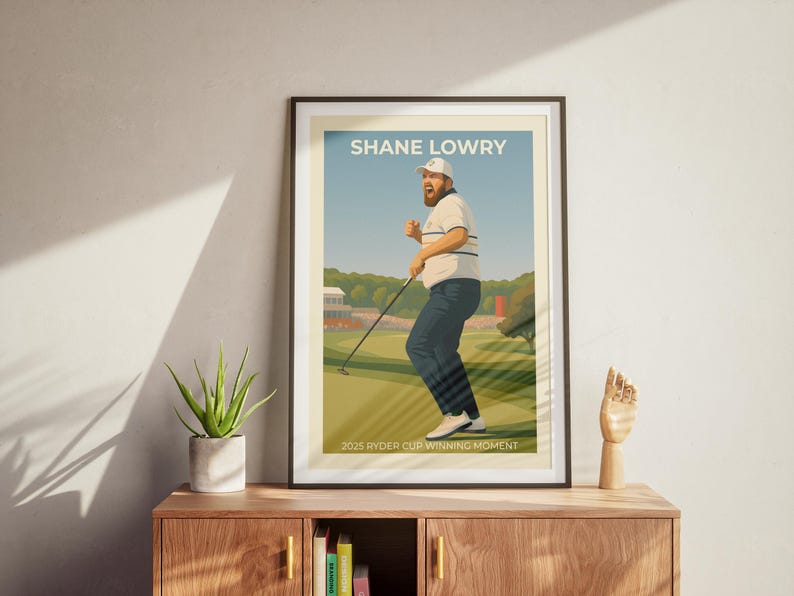 Shane Lowry Golf Print | Ryder Cup 2025 | Minimalist Design Golf Poster ...