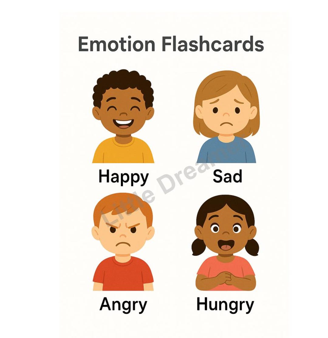 Printable Emotion Flashcards for Kids -feeling Learning Activity Sheets ...