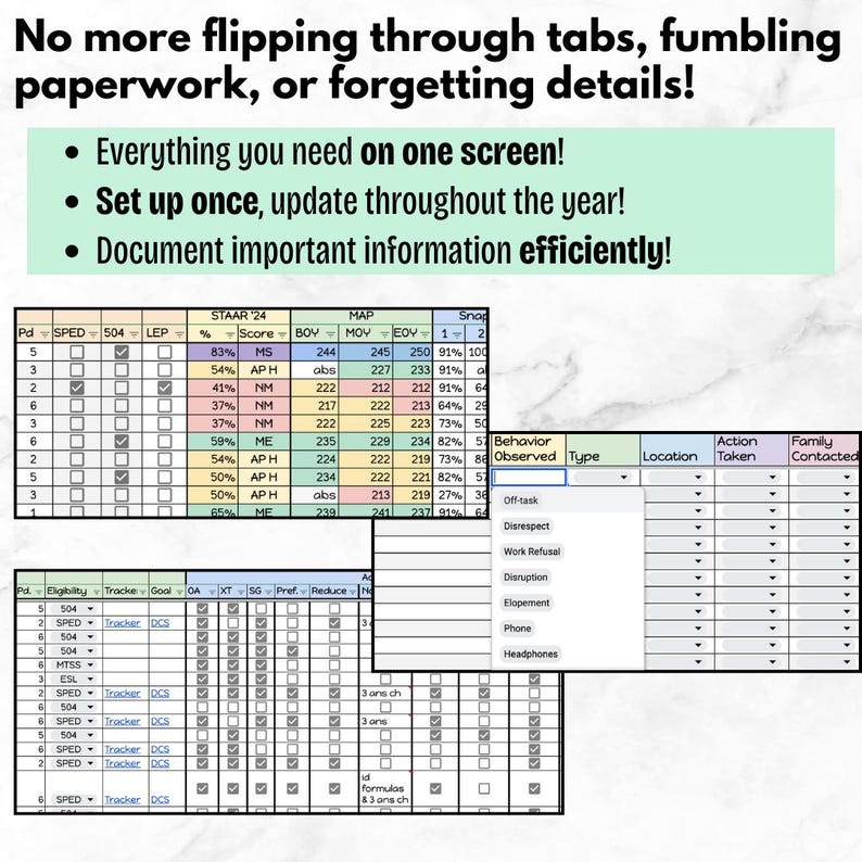 All-in-one Student Data Tracker | Google Sheets | Editable Teacher ...
