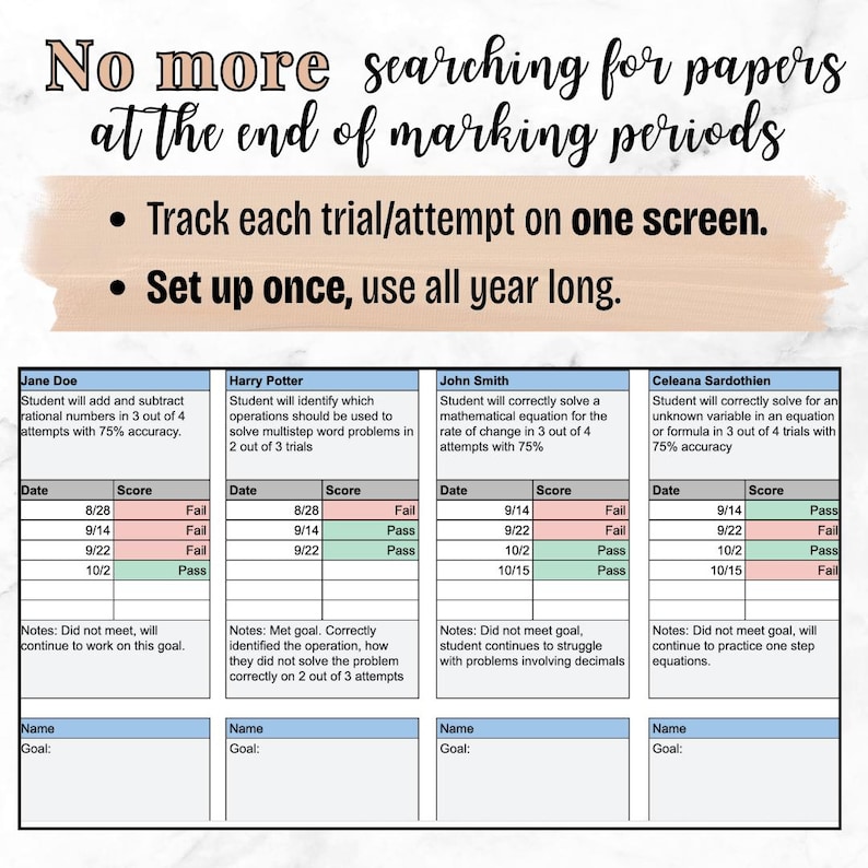 Student Goal Tracker | IEP | 504 | Editable Teacher Spreadsheet for ...