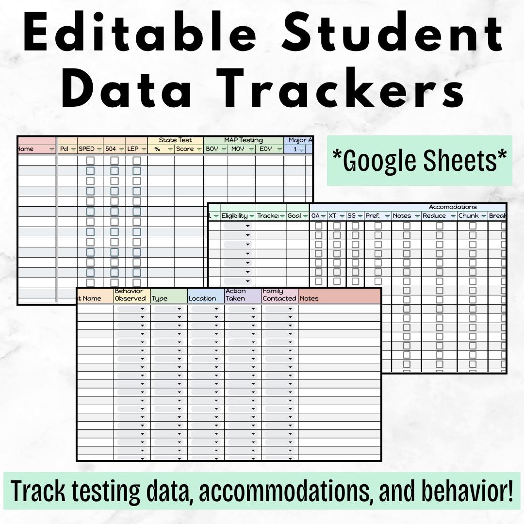 All-in-one Student Data Tracker | Google Sheets | Editable Teacher ...