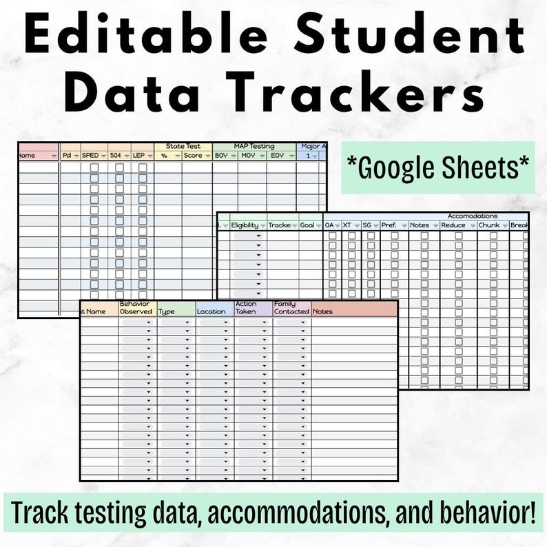 All-in-one Student Data Tracker | Google Sheets | Editable Teacher ...