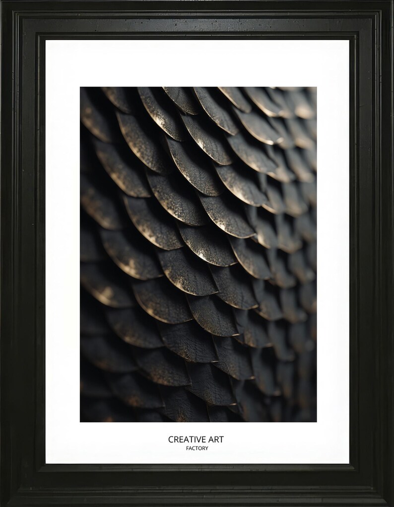 Black Gold Scales Texture Wall Art - Poster Print (digital Download) - Etsy