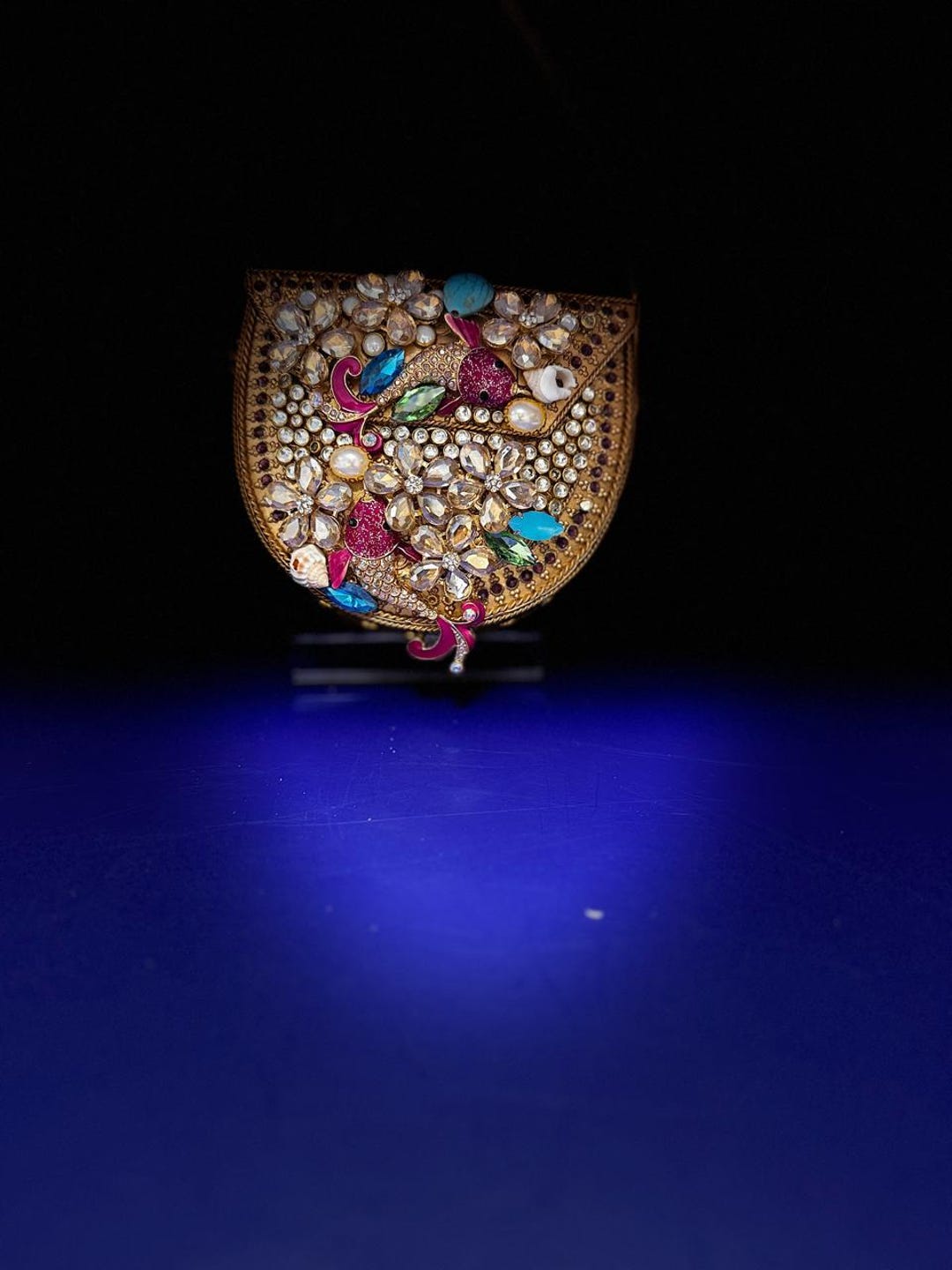 Mini Sea Fish Clutch, Handmade Beaded Bridal Purse, Ocean Inspired ...