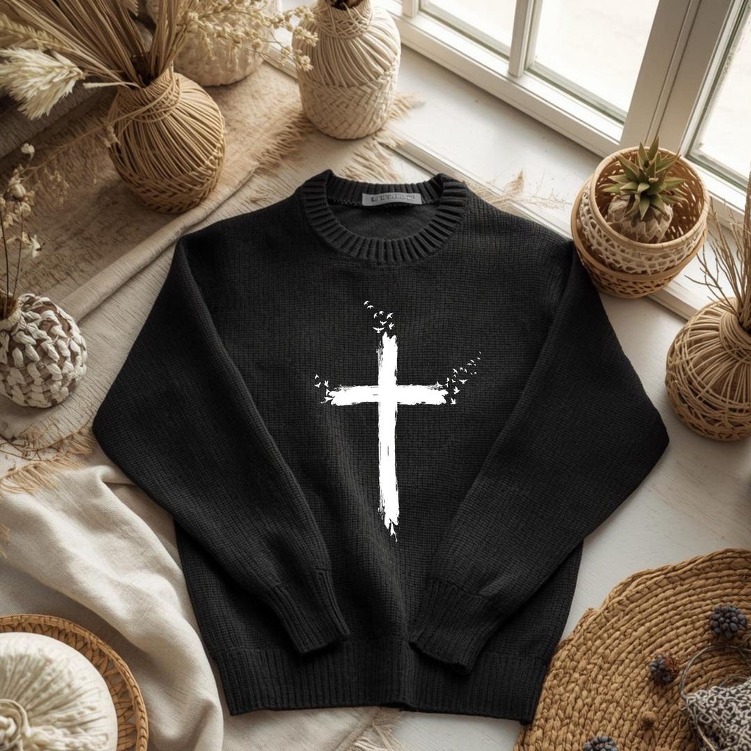 Cute and Simple Cross & a Flock of Birds, Christian Biblical PNG Image ...