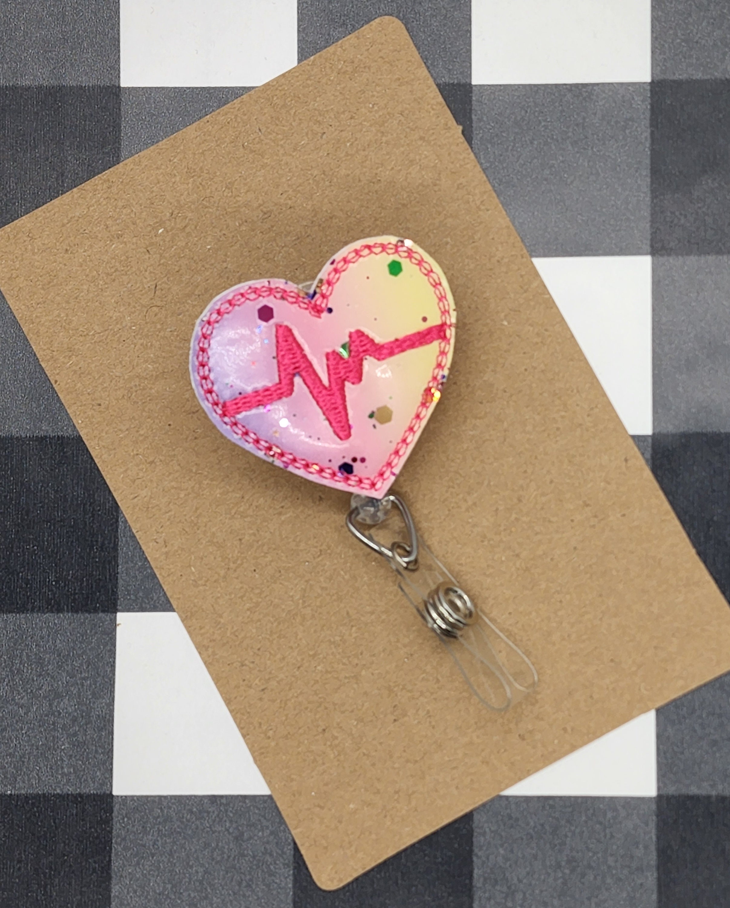Bright EKG Heart Badge Reel EKG Badge Buddy EKG Lanyard - Etsy