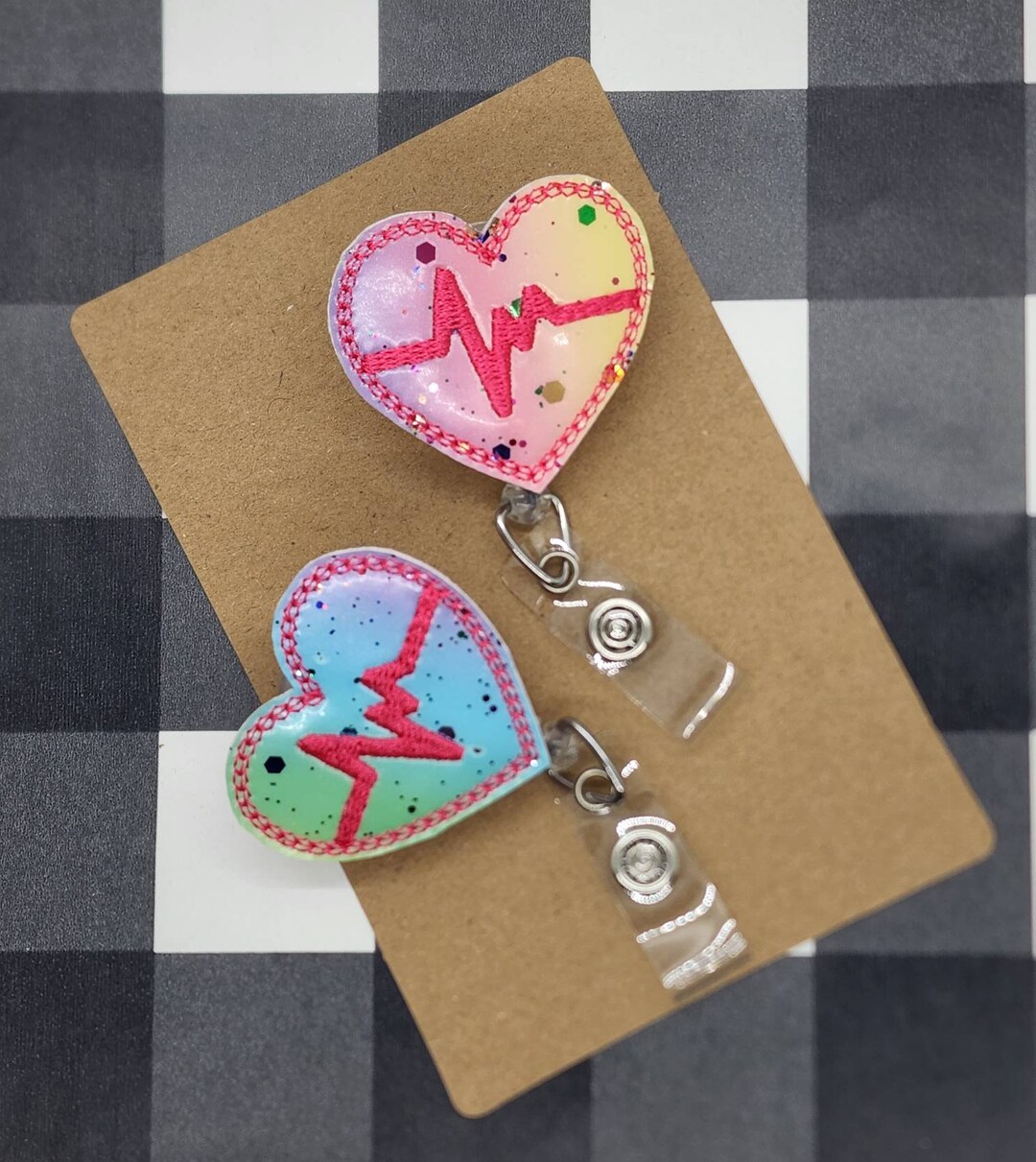 Bright EKG Heart Badge Reel, EKG Badge Buddy, EKG Lanyard, Heartbeat ...
