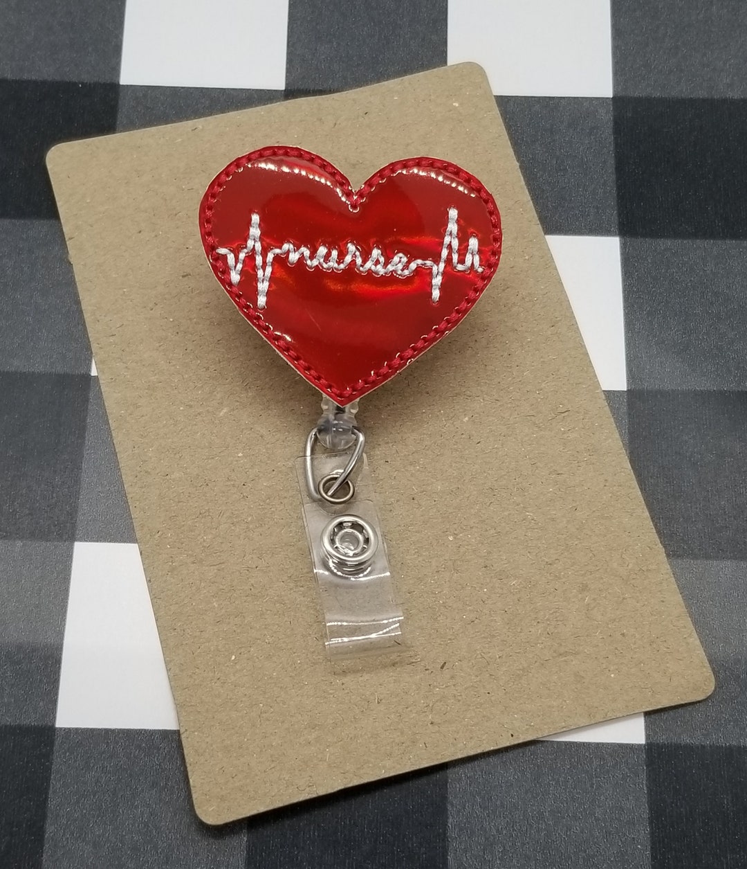 EKG Badge Reel, EKG Heart Badge Reel, Cardiology Badge Reel, Nurse ...