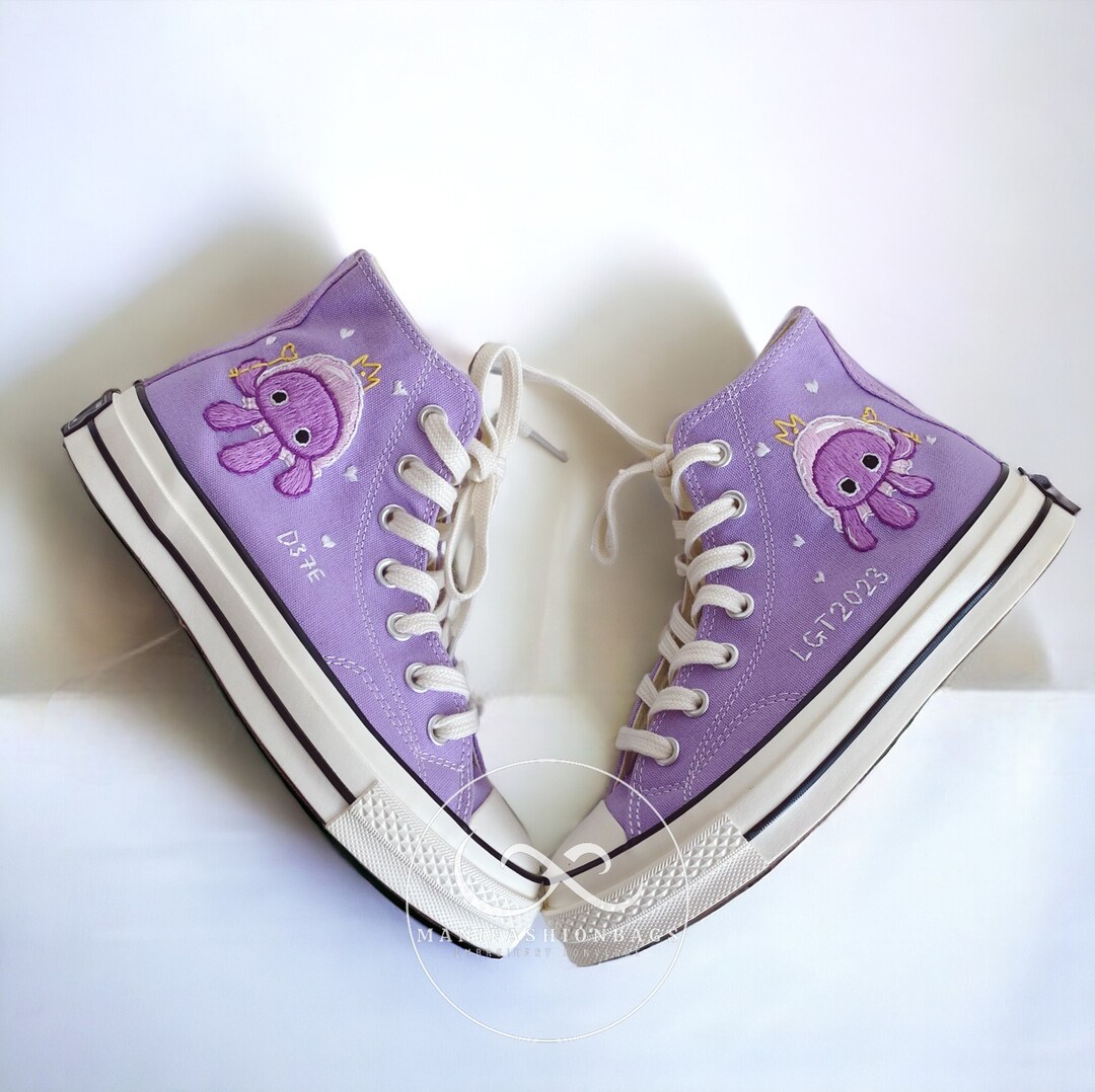 Personalize Embroidery Purple Octopus Shoes Chuck Taylor Wedding Gifts ...