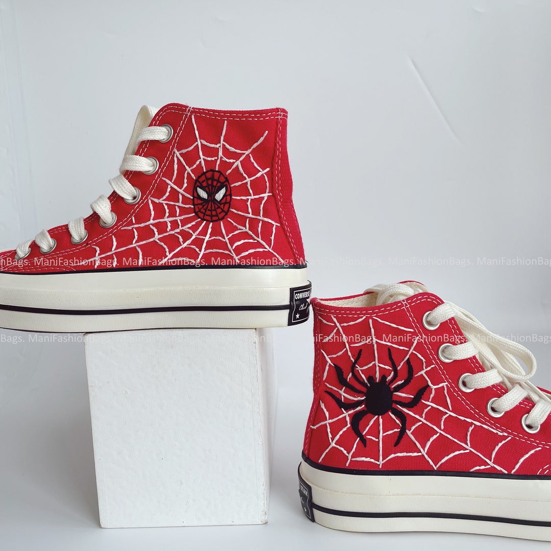 Spider Embroidery Custom Converse Chuck Taylor Embroidered Shoes ...