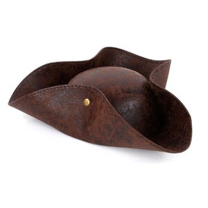 Jack Captain Pirate Hat Rustic Tricorn Cap Brown Ancient - Etsy