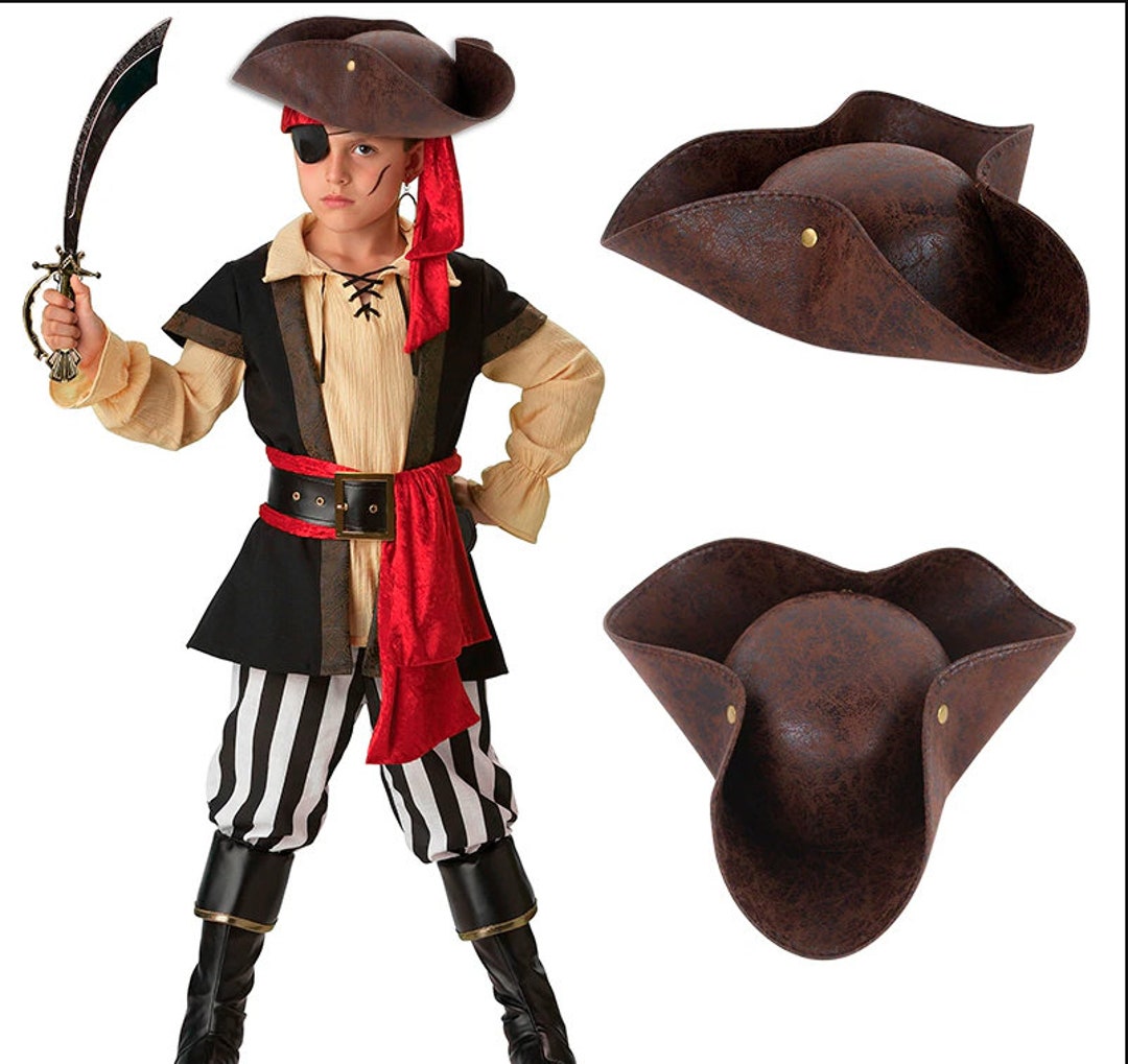 Jack Captain Pirate Hat Rustic Tricorn Cap Brown Ancient - Etsy