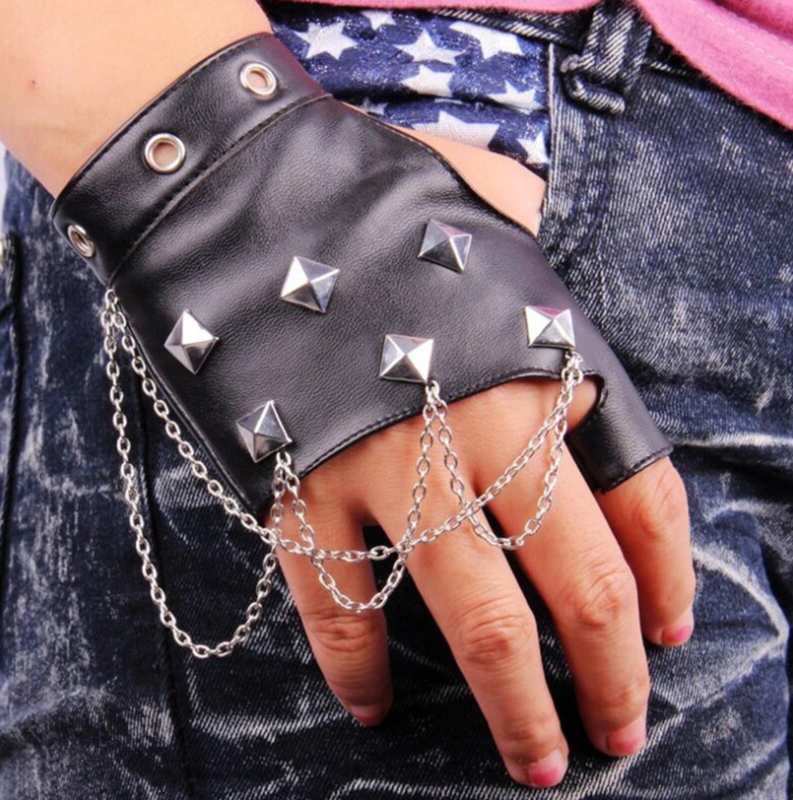 Men and Women / Universal Rivet Half Fashion Trend Punk Dance - Etsy