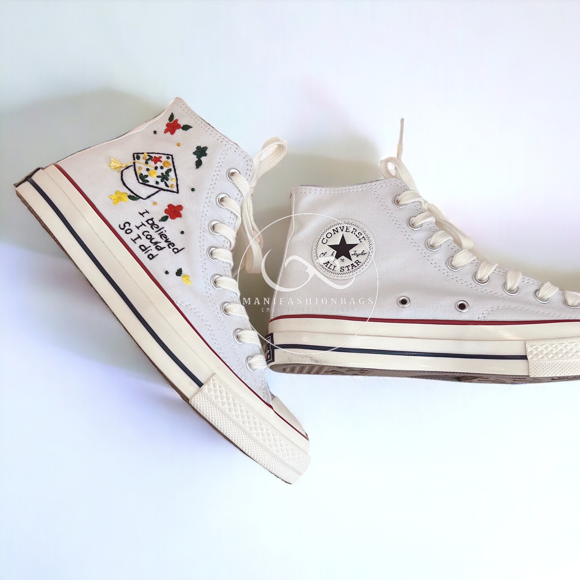Personalize Graduation Vibe Embroidery Shoes Chuck Taylor Personalized ...