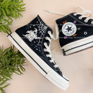 Custom Hand Embroidery Cartoon Spider Man Converse High Tops 1970s ...