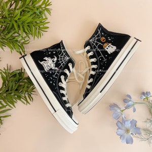 Custom Hand Embroidery Cartoon Spider Man Converse High Tops 1970s ...