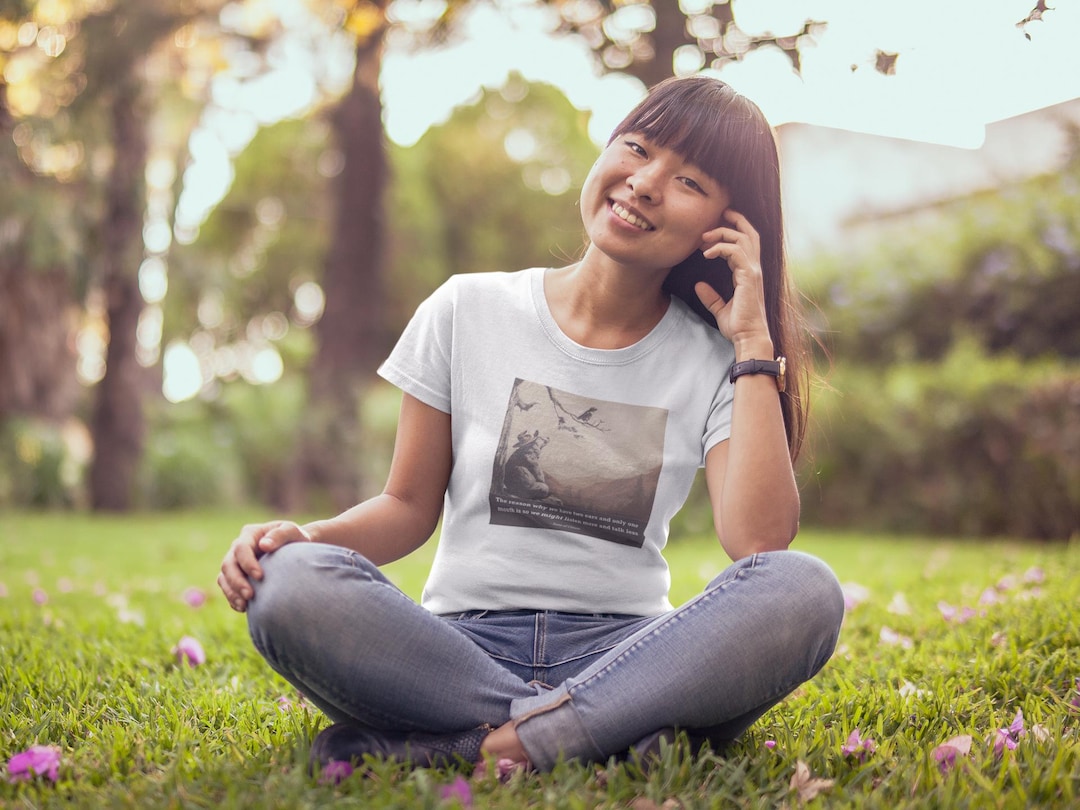 Stoic Bear Shirt - Listen More Talk Less - Zeno Mindfulness Philosophy ...