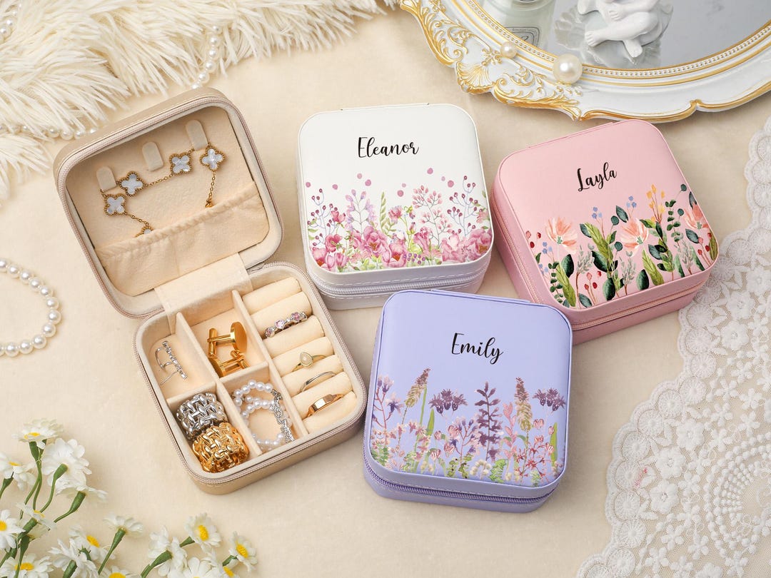Custom Name Travel Jewelry Box,personalized Name Travel Jewelry Box ...