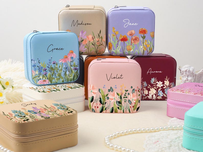Custom Name Travel Jewelry Box,personalized Name Travel Jewelry Box ...