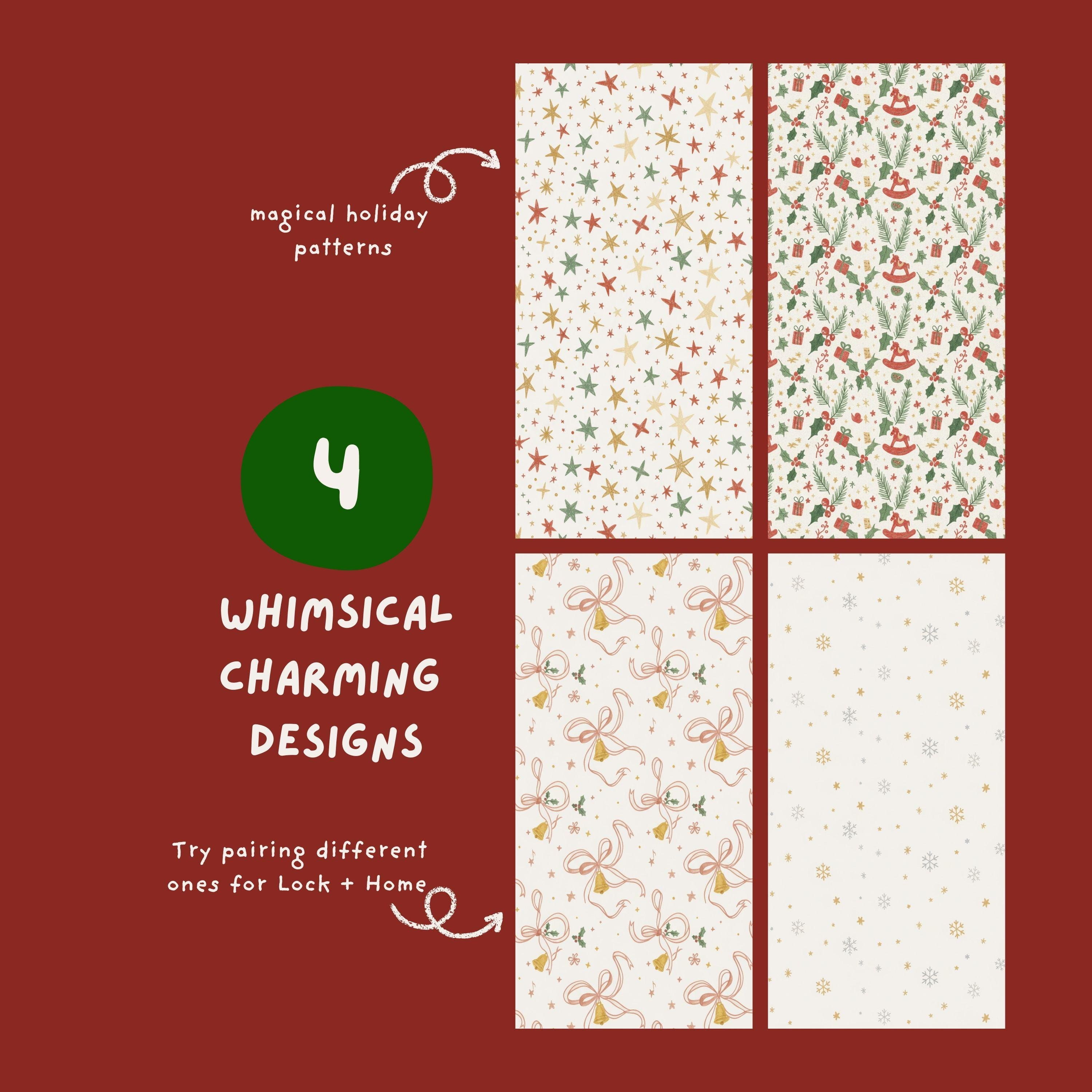 Vintage Christmas Pattern Wallpapers | Cozy Holiday Phone Backgrounds ...