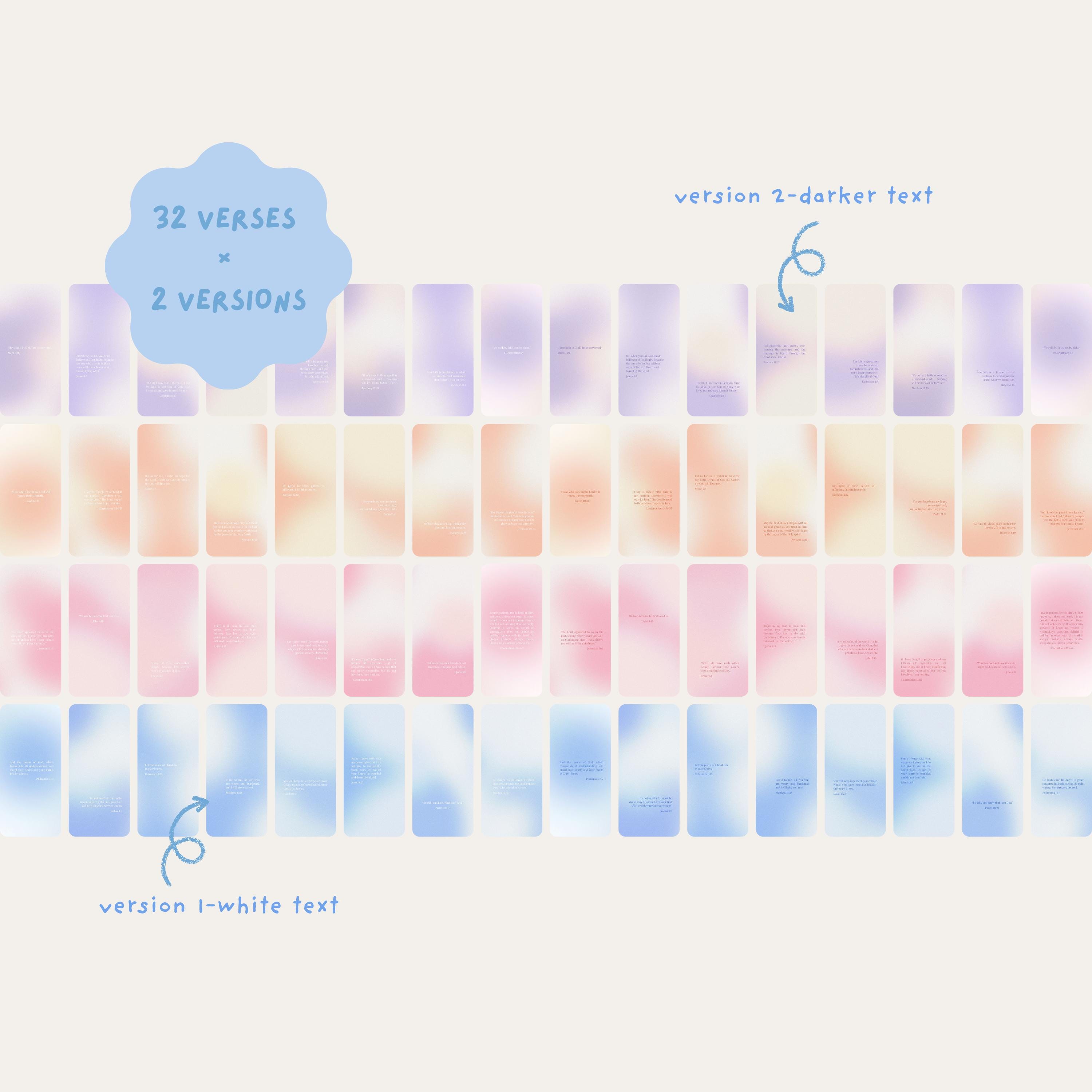 Peace Hope Love Faith Bible Verse Wallpaper Bundle | Pastel Scripture ...