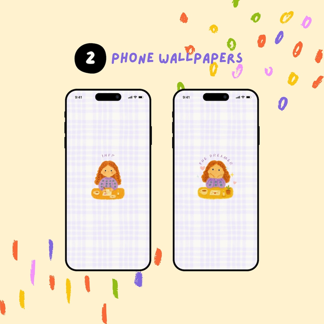 INFP MBTI Wallpaper Set | Cozy Pastel Personality Illustration Phone ...