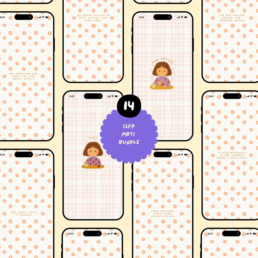 ISFP MBTI Wallpaper Bundle | Pastel Calm Daily Reminder & Peach Floral ...