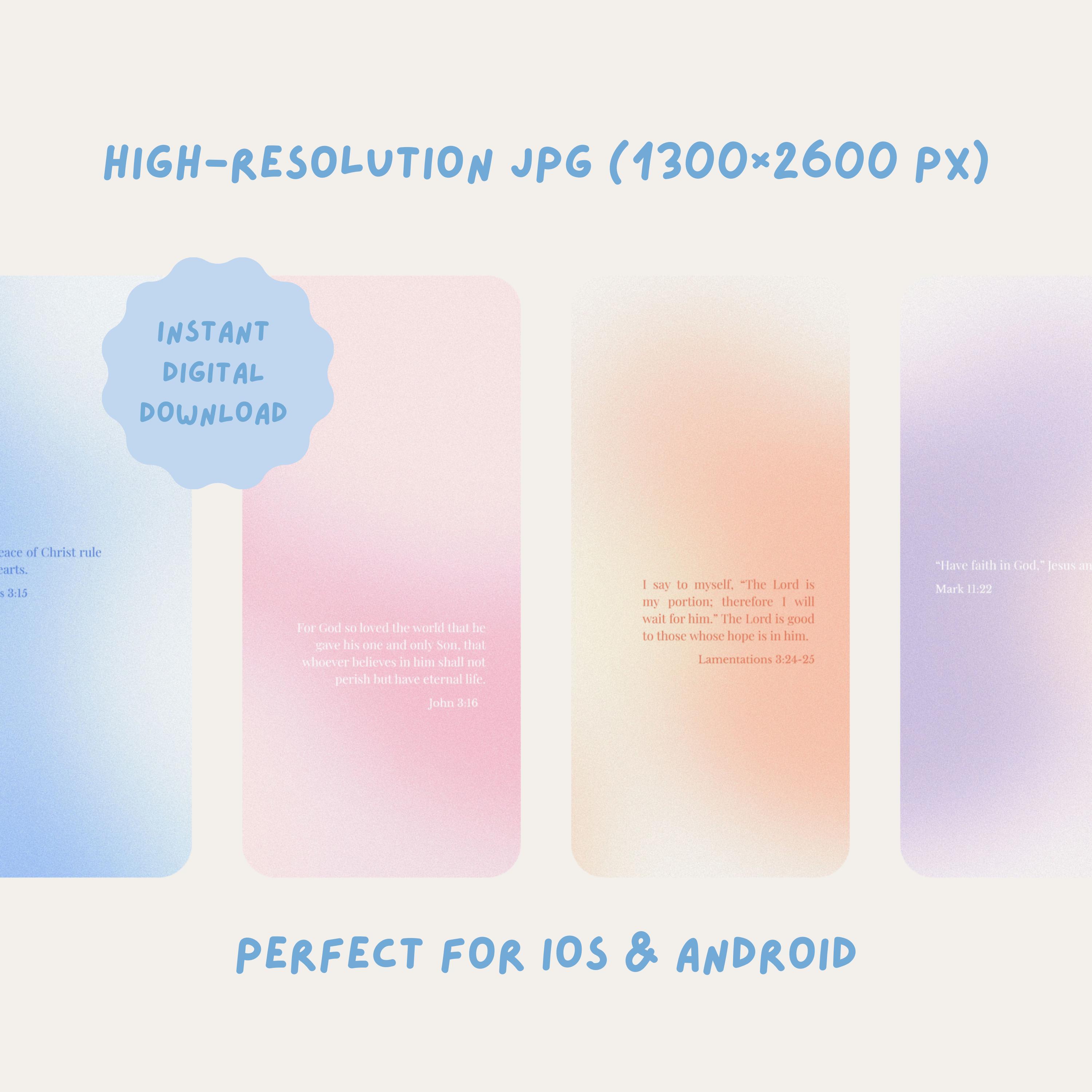 Peace Hope Love Faith Bible Verse Wallpaper Bundle | Pastel Scripture ...