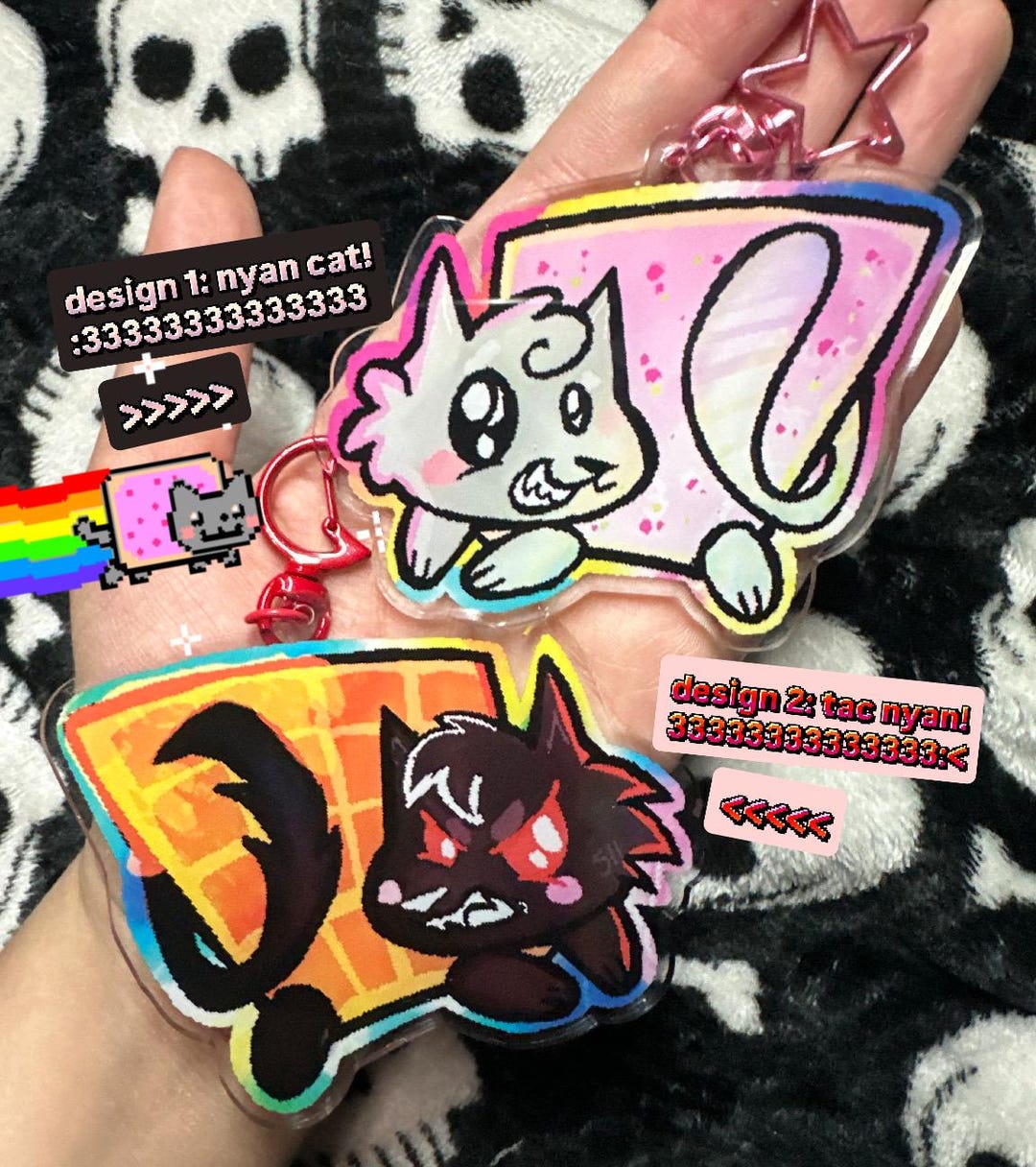 NYAN Cat/ TAC Nayn Acrylic Keychains Alternate Designs 3.5 In! - Etsy