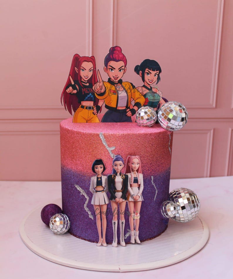 Cake Topper Digital Kpop Demon Hunters | PNG - Etsy UK