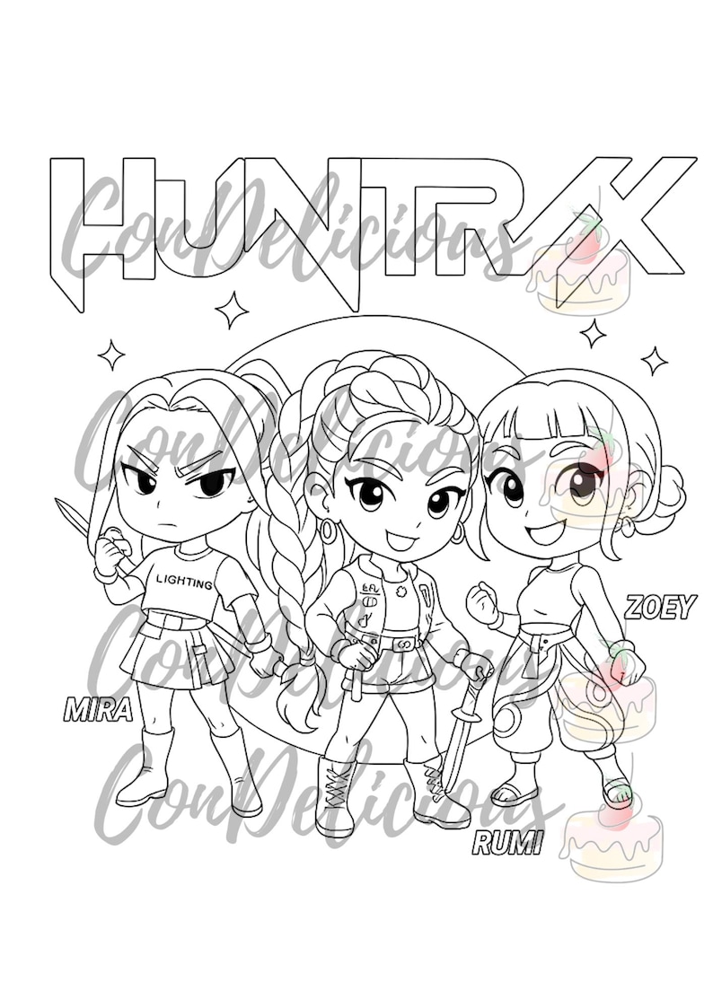 Huntrix K-pop Demon Hunters – Printable PDF Coloring Book (40 Pages) - Etsy