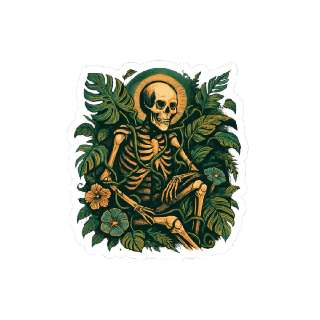 Vintage Deadhead Skeleton Sticker, Trippy Hippie Decal - Etsy