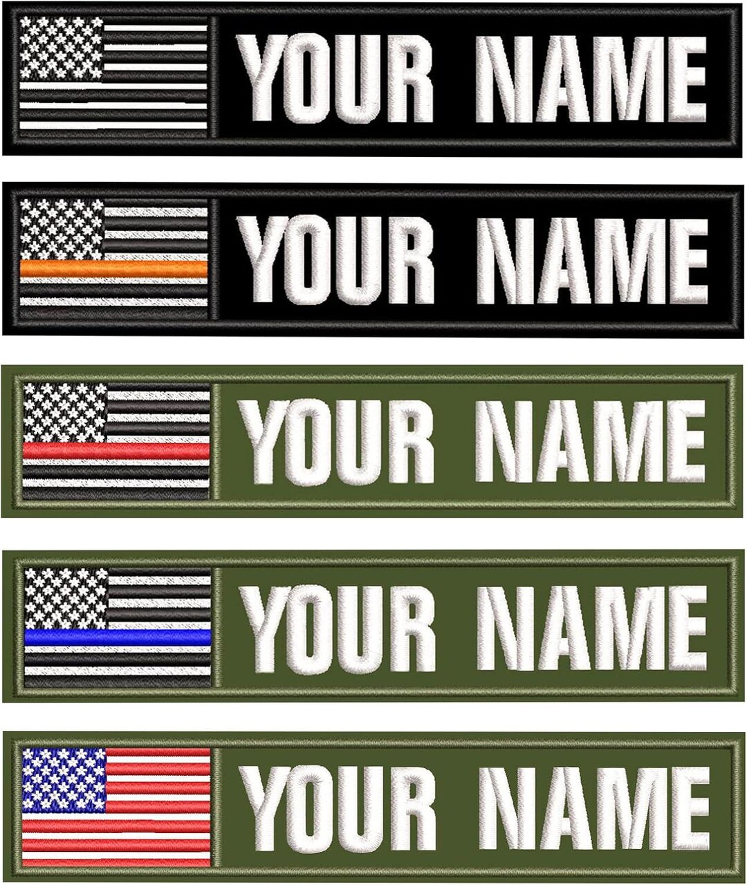 Custom Name Tag Patches With American Flag, Personalized Embroidered ...