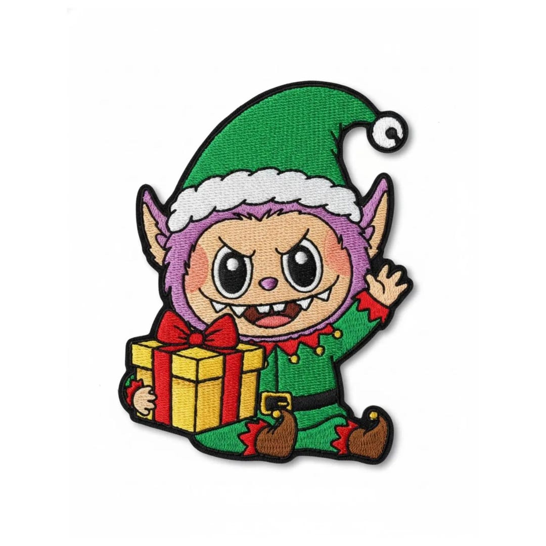 Christmas Elf Monster Patch – Embroidered Iron on Gift Applique - Etsy